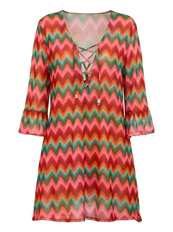 BANANA MOON Chevron-pattern Beach Tunic - Orange