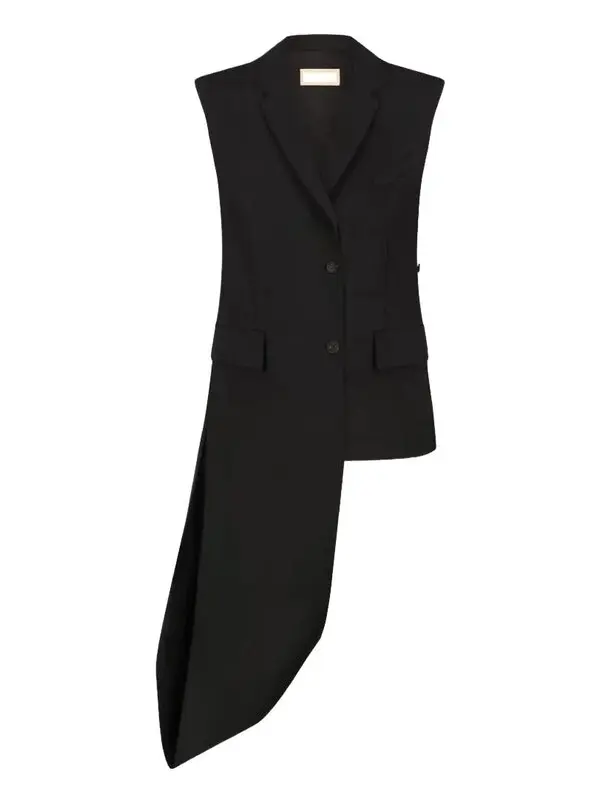 LITKOVSKA Asymmetric Paneled Waistcoat - Black