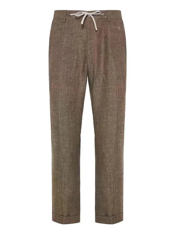 BARBA NAPOLI Drawstring-fastening Trousers - Brown