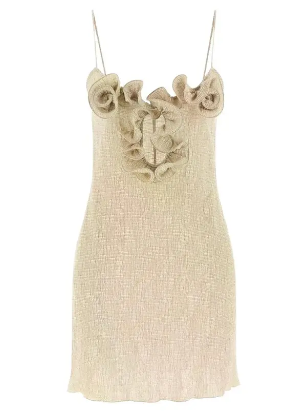 Magda Butrym Ruffled Mini Dress - Neutrals