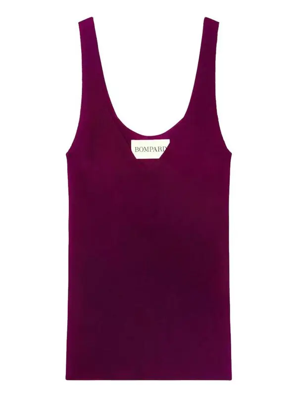 Eric Bompard Ribbed V-neck Tank Top - Purple