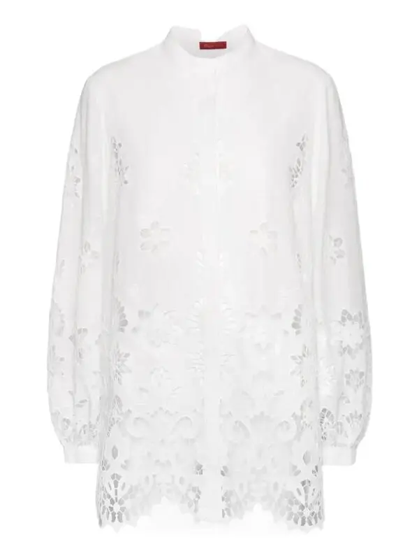 ELENA MIRO` Floral Lace Shirt - White