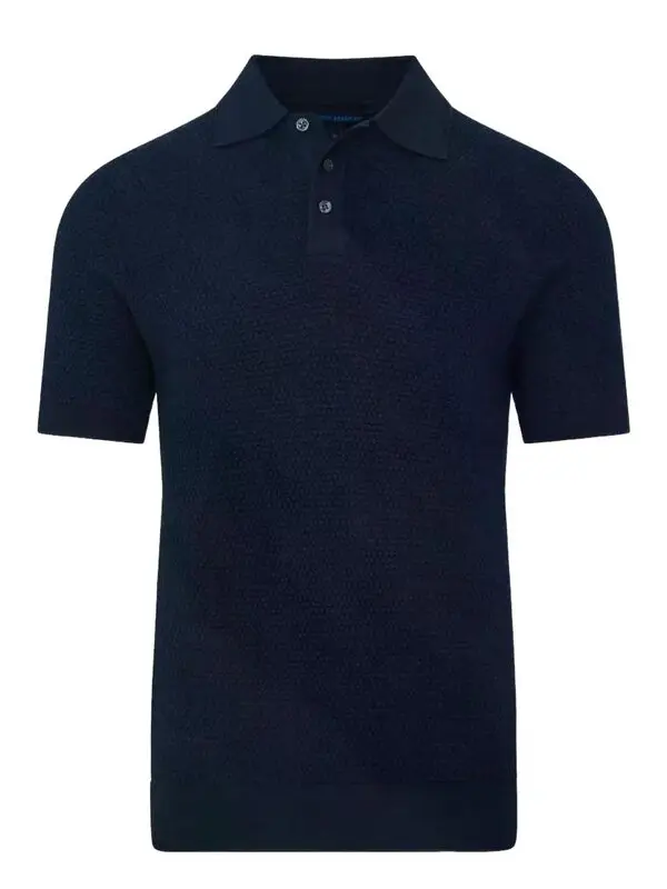 PATRICK ASSARAF Textured Polo Shirt - Blue