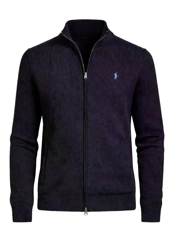 Polo Ralph Lauren Zip Ribbed Cardigan - Blue