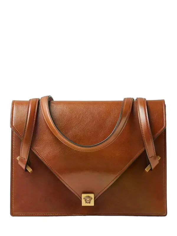 Versace Severine Leather Shoulder Bag - Brown
