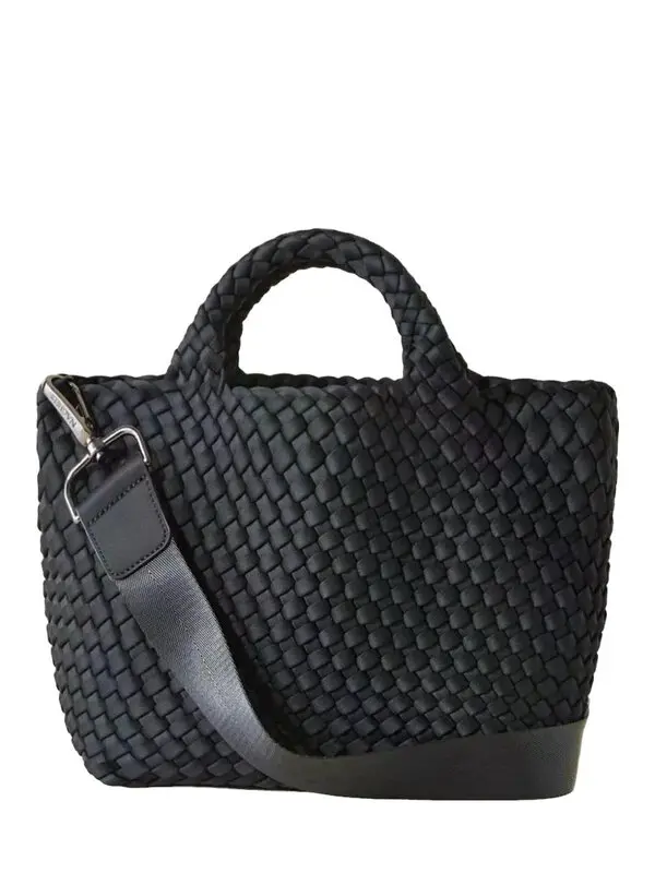 NAGHEDI Woven Small Tote Bag - Black