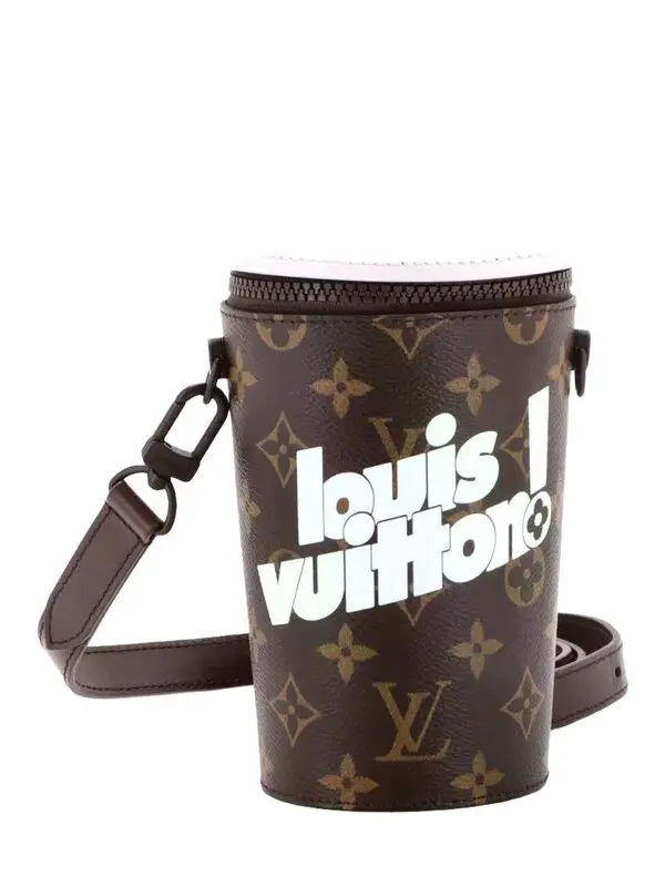 LOUIS VUITTON Coffee Cup Convertible Pouch Everyday Signature Vintage Monogram Canvas Crossbody Bag - Brown