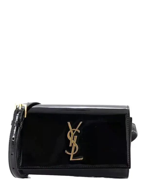 Saint Laurent Classic Monogram Kate Patent Belt Bag - Black