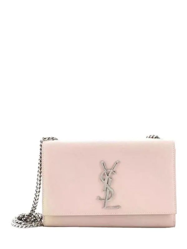 Saint Laurent Classic Monogram Grainy Leather Small Crossbody Bag - Pink