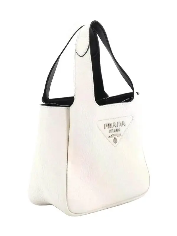 Prada Flou Dynamique Open Tote Vitello Daino Mini Shoulder Bag - White