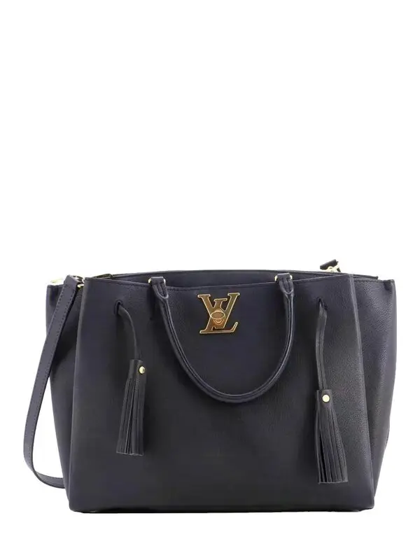 LOUIS VUITTON Lockme Handbag Leather Satchel - Black
