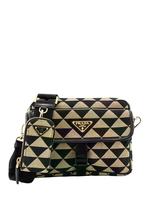 Prada Symbole Jacquard Crossbody Bag - Black