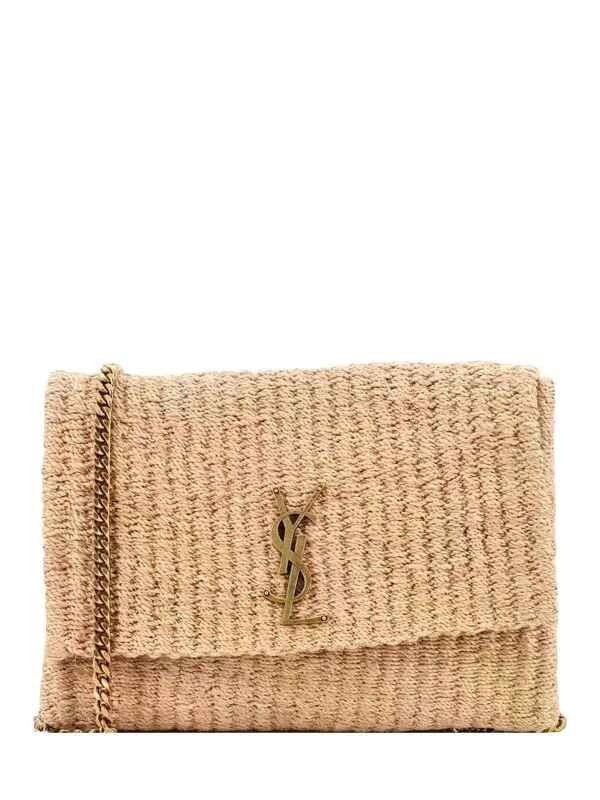 Saint Laurent Jamie Flap Bag Crochet Raffia Medium - Neutrals