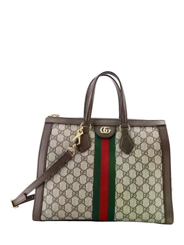 Gucci Ophidia Gg Coated Canvas Medium Tote - Brown