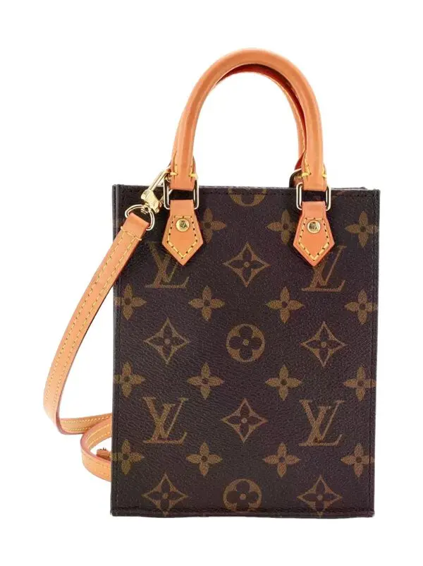 LOUIS VUITTON Petit Sac Plat Bag Monogram Canvas - Brown