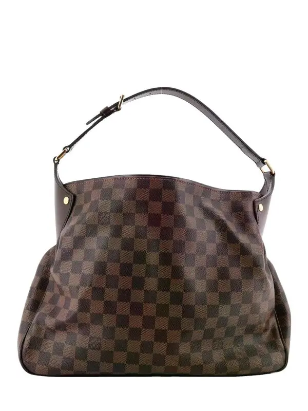LOUIS VUITTON Reggia Damier Hobo Bag - Brown