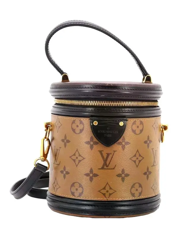 LOUIS VUITTON Cannes Handbag Reverse Monogram Canvas Satchel - Brown