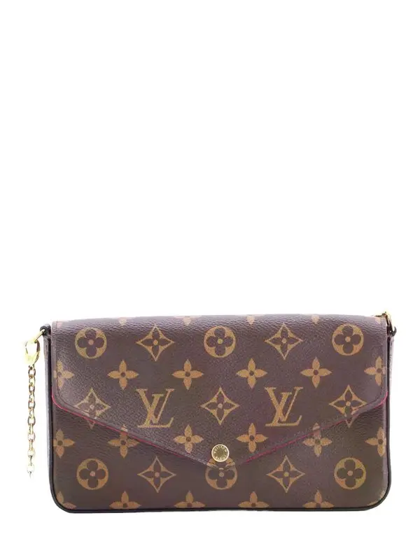 LOUIS VUITTON Felicie Pochette Monogram Canvas Crossbody Bag - Brown