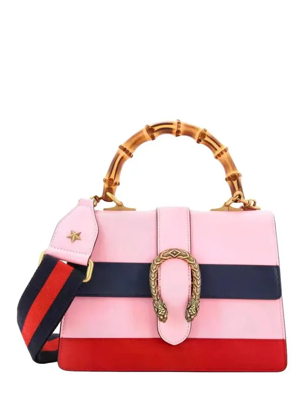 Gucci Dionysus Bamboo Top Handle Bag Colorblock Leather Medium Satchel - Multicolour