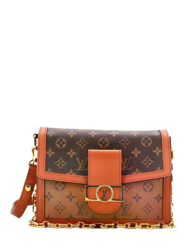 LOUIS VUITTON Dauphine Reverse Monogram Canvas Mm Shoulder Bag - Brown
