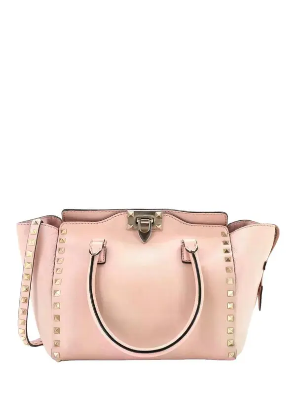 Valentino Garavani Rockstud Rigid Leather Small Tote Bag - Pink
