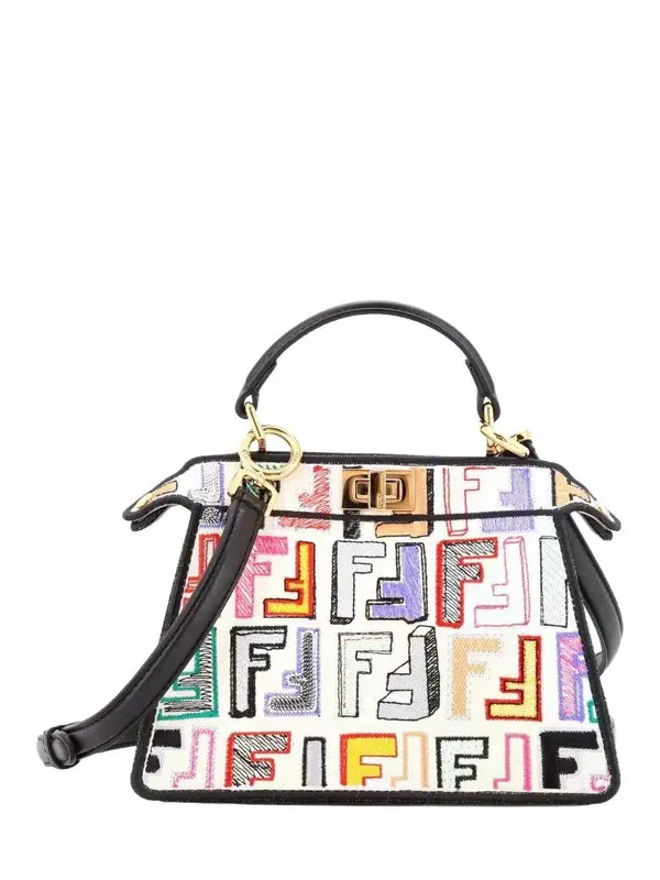 Fendi Peekaboo Iseeu Embroidered Zucca Canvas Satchel - Multicolour