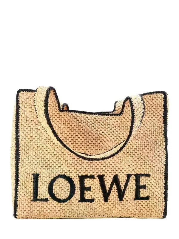 Loewe Paula's Ibiza Logo Raffia Large Tote Bag - Neutrals