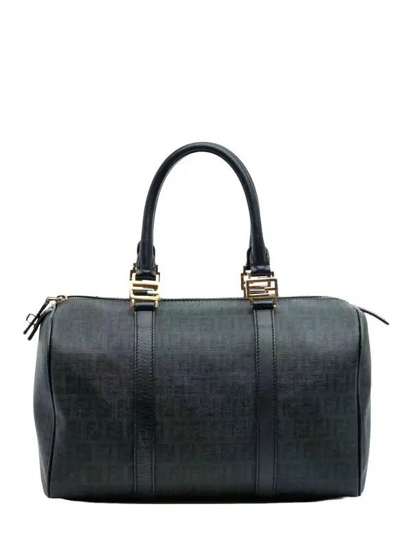 Fendi 2010-2025 Zucchino Spalmati Boston Bag - Black