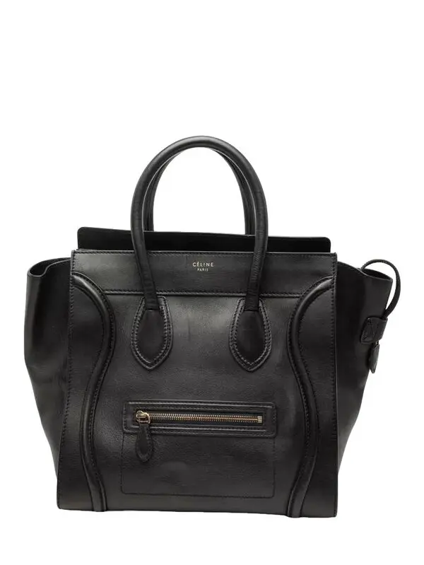 Celine 2012 Mini Leather Luggage Tote Bag - Black