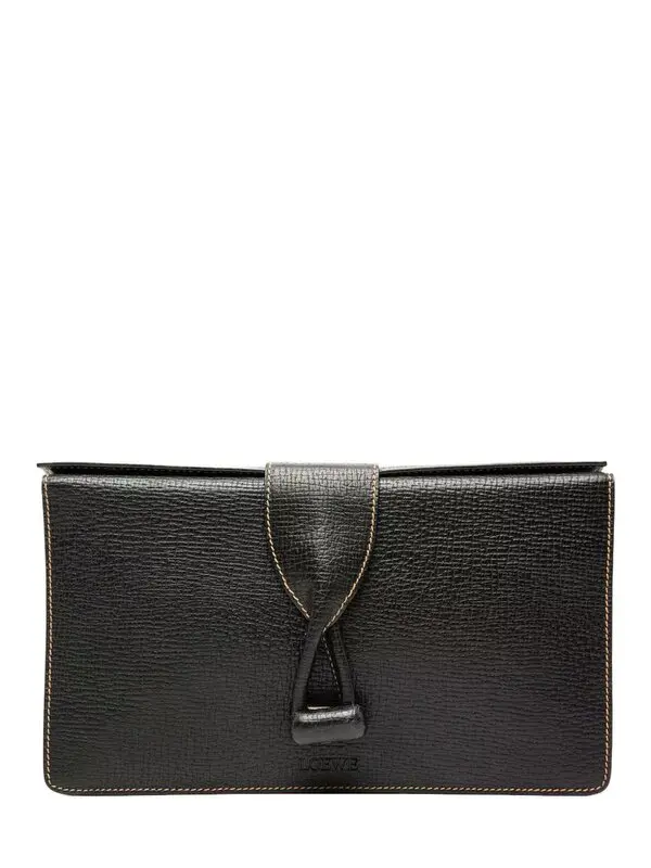 Loewe 20th Century Leather Toggle Clutch Bag - Black