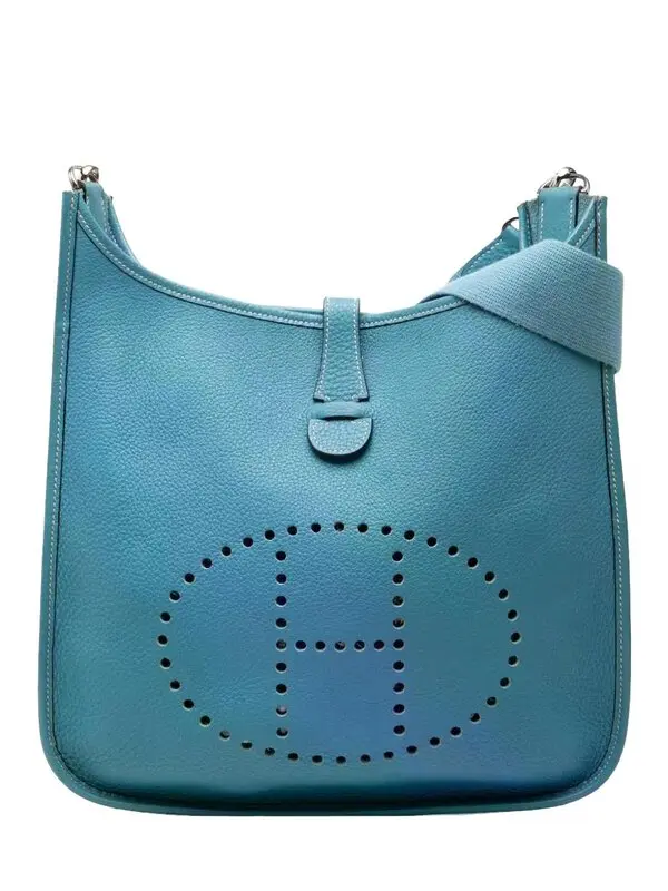 Hermès 2005 Clemence Evelyne Gm Crossbody Bag - Blue