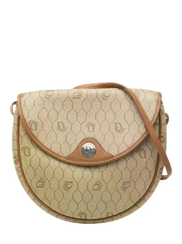 Dior 20th Century Honeycomb Coated Canvas Crossbody Bag - Brown