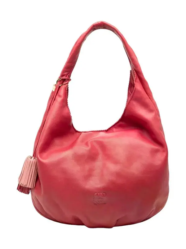 Loewe 1990-2000 Nappa Anagram Tassel Hobo Bag - Pink