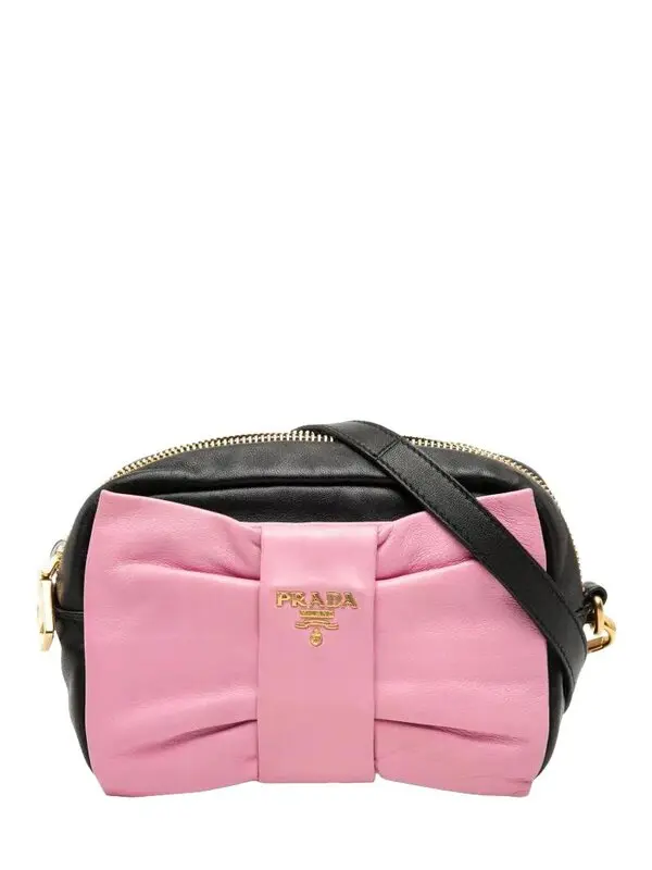 Prada 2000-2013 Nappa Fiocco Bow Crossbody Bag - Black
