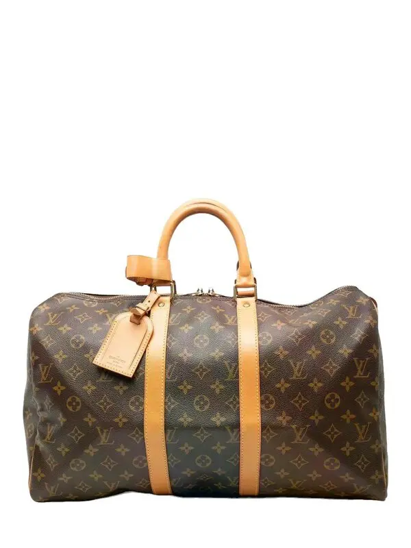 LOUIS VUITTON 1995 Monogram Keepall 45 Travel Bag - Brown