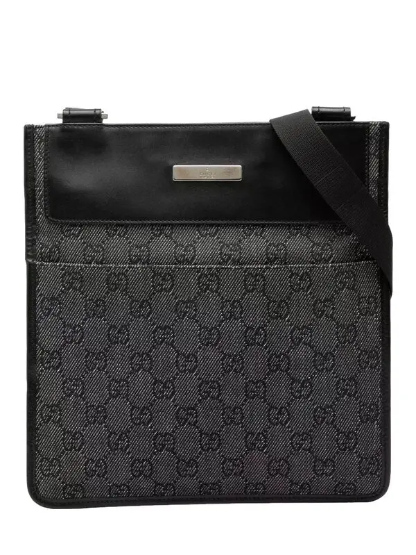 Gucci Gg Denim Crossbody Bag - Grey