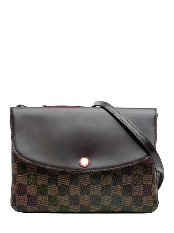 LOUIS VUITTON 2015 Damier Ebene Twice Crossbody Bag - Brown