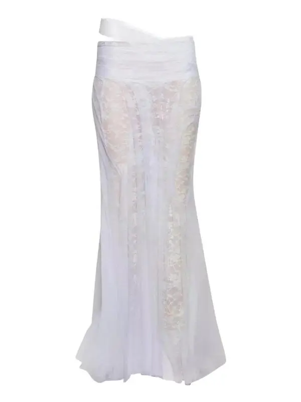 DI PETSA Ethereal Bloom Lace Maxi Skirt - White