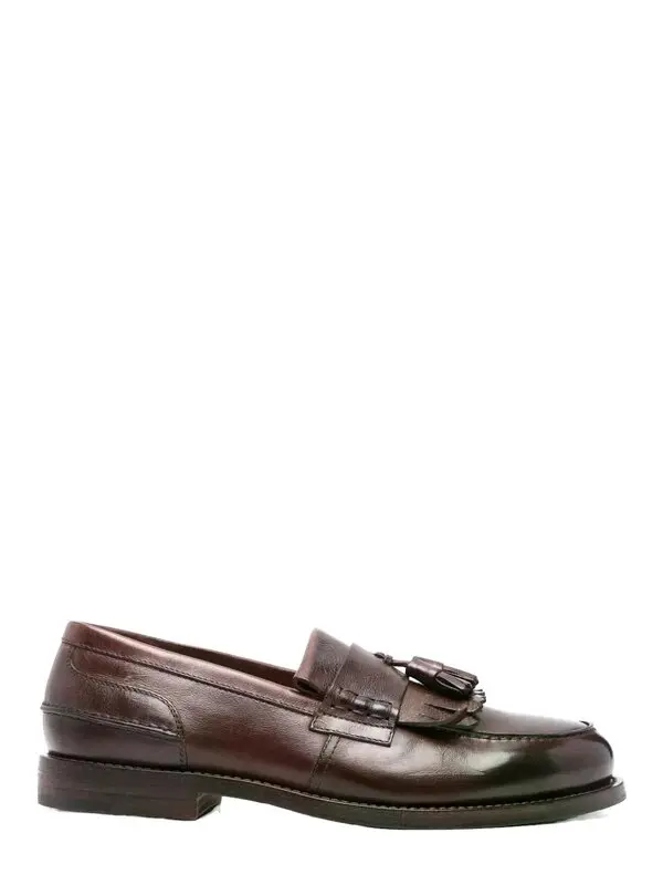 HENDERSON BARACCO Fringed Tassel Leather Loafers - Brown