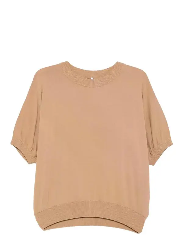 Liviana Conti Puffed Sleeve Blouse - Neutrals
