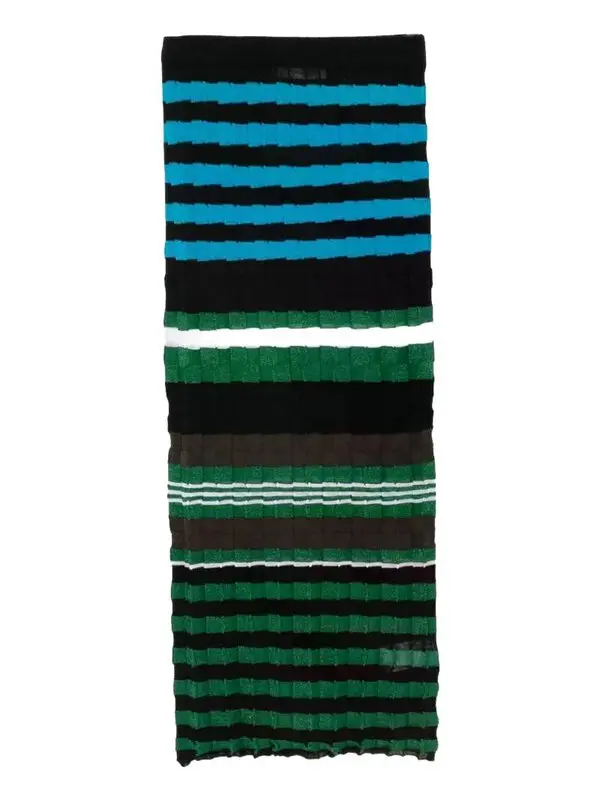 PDR PHISIQUE DU ROLE Striped Straight Skirt - Black