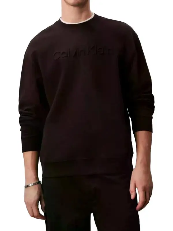 Calvin Klein Logo Crewneck Sweatshirt - Brown