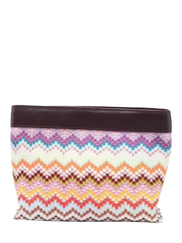 Missoni Large Raschel Zig Zag Clutch Bag - Purple