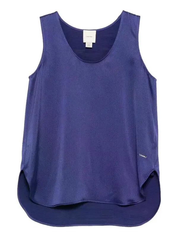 Calvin Klein Logo-appliqué Blouse - Blue