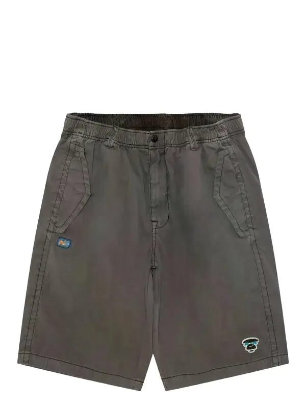 AAPE BY *A BATHING APE Logo-patch Cotton Shorts - Grey