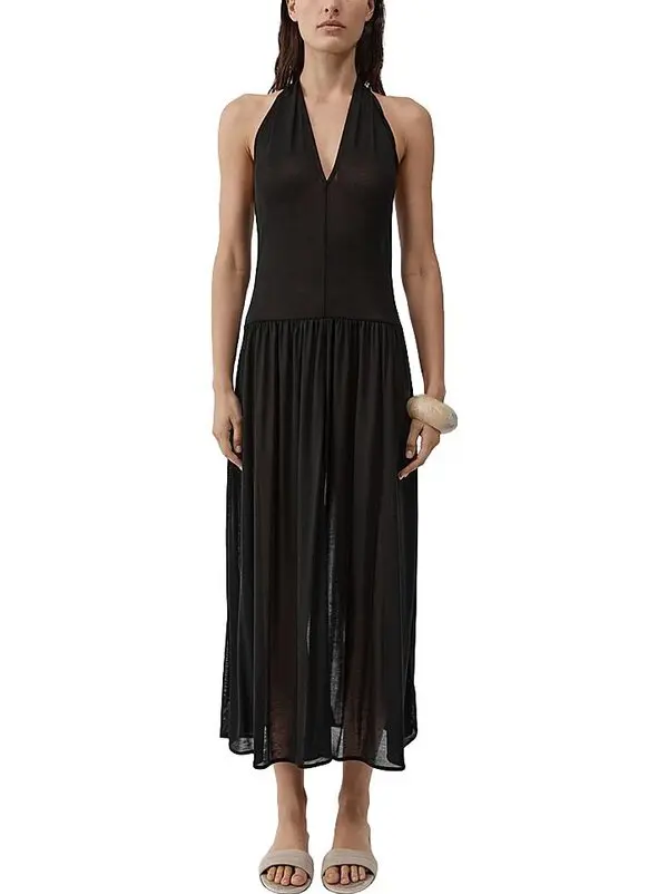 ST. AGNI Fluid Jersey Halter Dress - Black