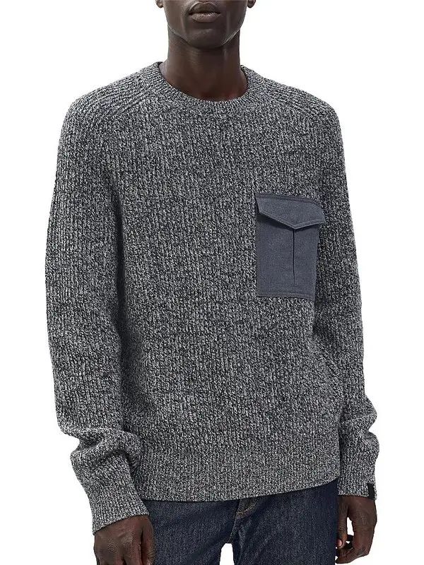 Rag & Bone Walker Marl Mixed Media Sweater - Grey Multi