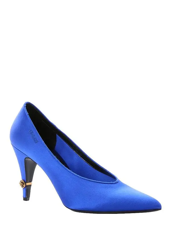 Versace Pointed Pumps - Cobalt/gold