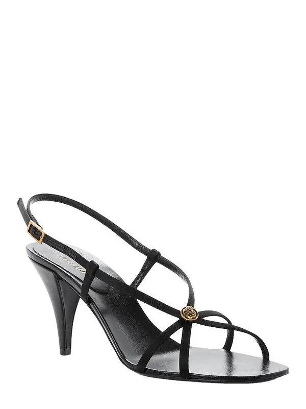 Versace Strappy Slingback Sandals - Black/gold