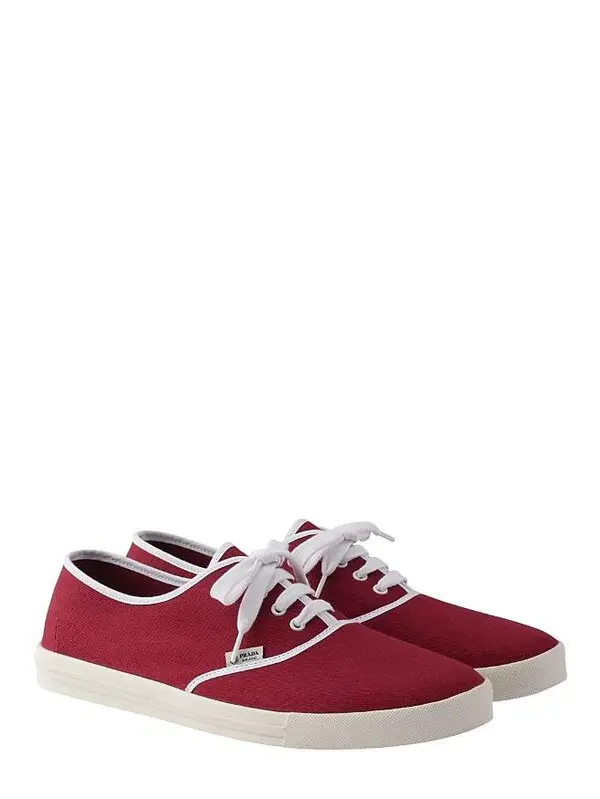 Prada Cotton Fabric Sneakers - Burgundy